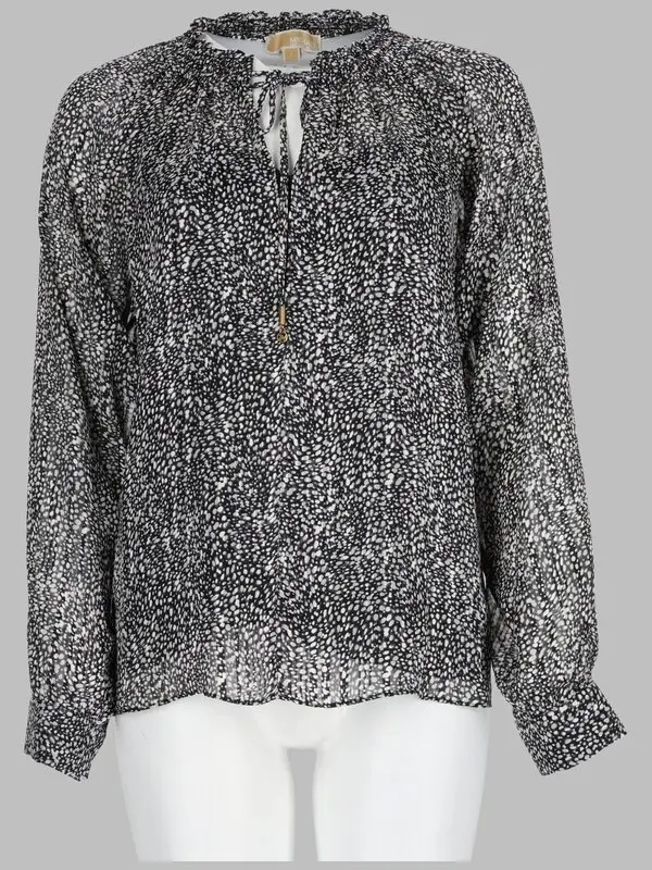 Michael Kors Blusa In Georgette Con Stampa Metallizzata