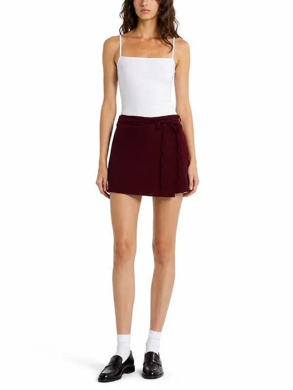 ALYSI Alysis Wrap Mini Skirt With Tie Detail - Bordeaux