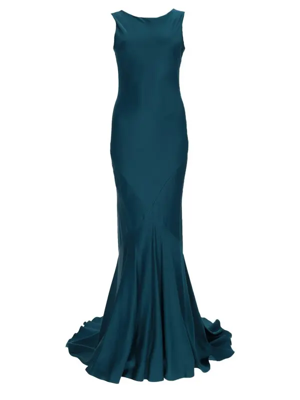 Max Mara Abito Lungo In Envers Satin