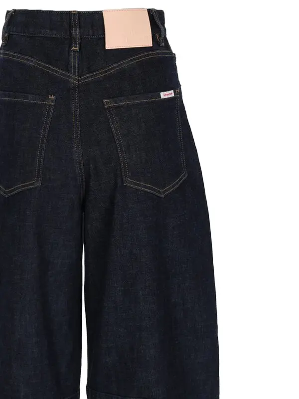 SELF-PORTRAIT Straight Leg Cotton Denim Jeans
