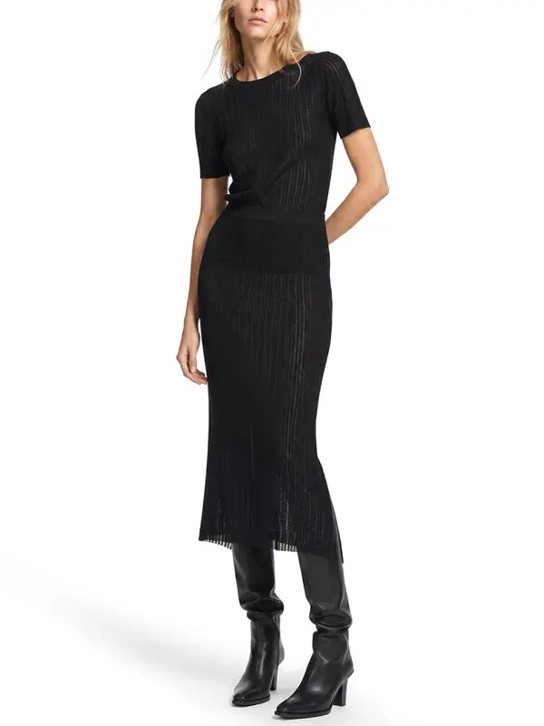 MAISON MARGIELA Ribbed Knit Midi Skirt
