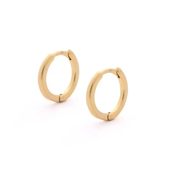 NELLOU JEWELLERY Nell Huggie Earrings Plated Sterling Silver Small - Gold