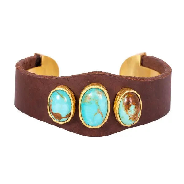 CHRISTINA GREENE Earthy Cuff In Turquoise - Blue