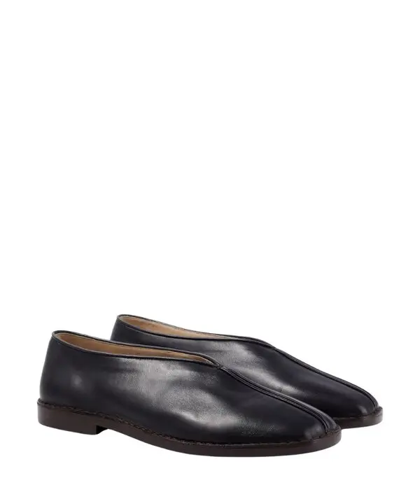 LEMAIRE Leather Slip-on Shoes With Topstitching