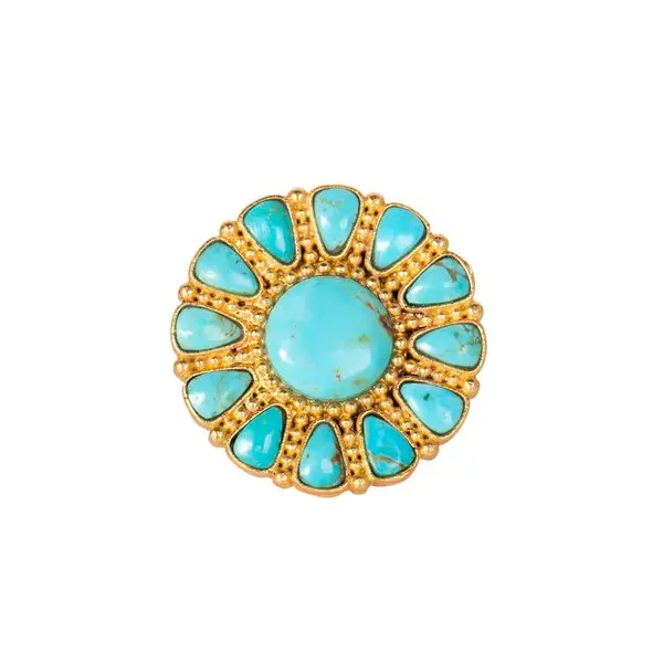 CHRISTINA GREENE Wild Flower Ring In Turquoise - Blue