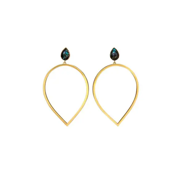 CHRISTINA GREENE Daybreak Statement Earrings Turquoise - Gold