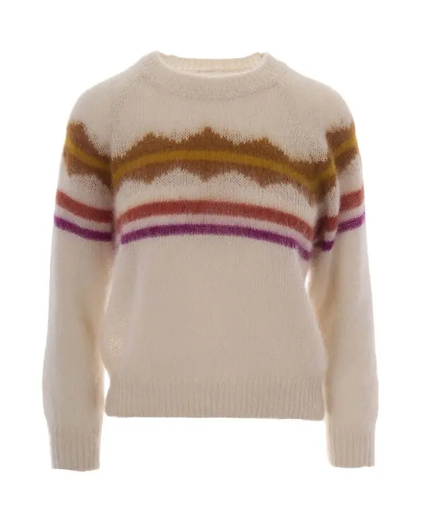 MARANT ETOILE Striped Mohair-blend Crewneck Sweater