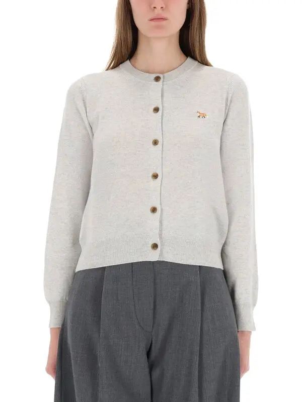 Maison Kitsuné Baby Fox Merino Wool Cardigan - Grey