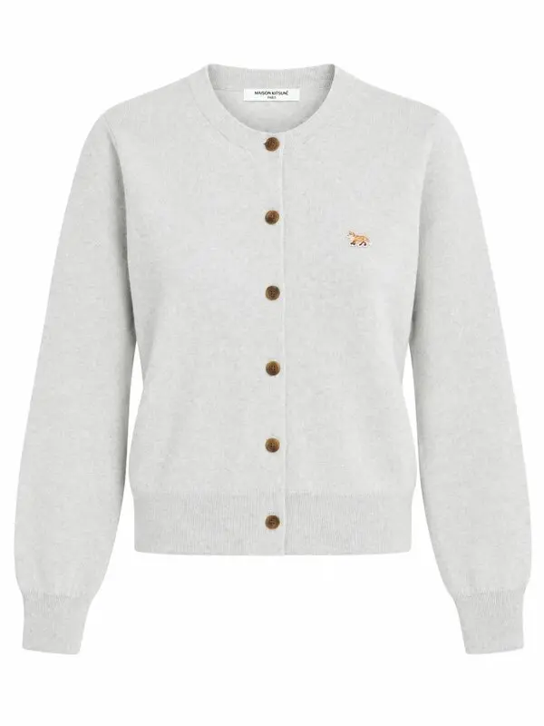 Maison Kitsuné Baby Fox Merino Wool Cardigan - Grey