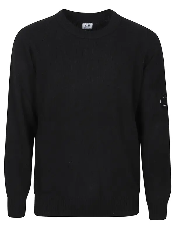 C.P. COMPANY Wool Blend Crewneck Sweater With Goggle Logo