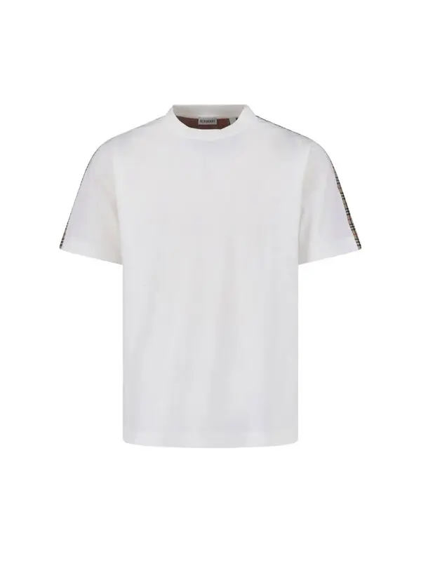 Burberry Short-sleeve Crewneck T-shirt With Check Trim