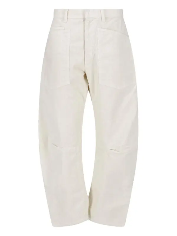 NILI LOTAN High-rise Wide-leg Trousers - Cream