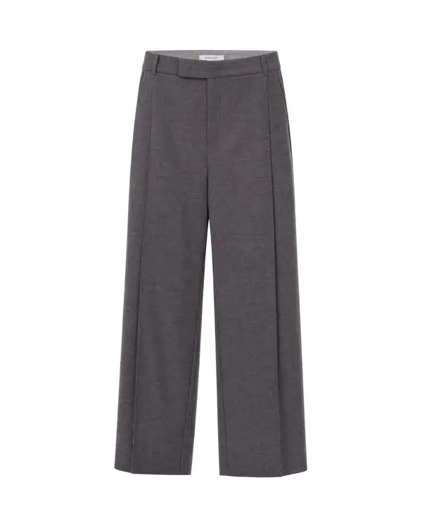 Patrizia Pepe Wide-leg Tailored Trousers - Gray Flannel