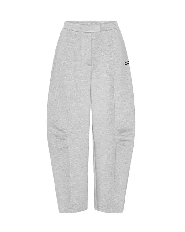 ROTATE BY BIRGER CHRISTENSEN Wide-leg Fleece Sweatpants - Light Grey Melange