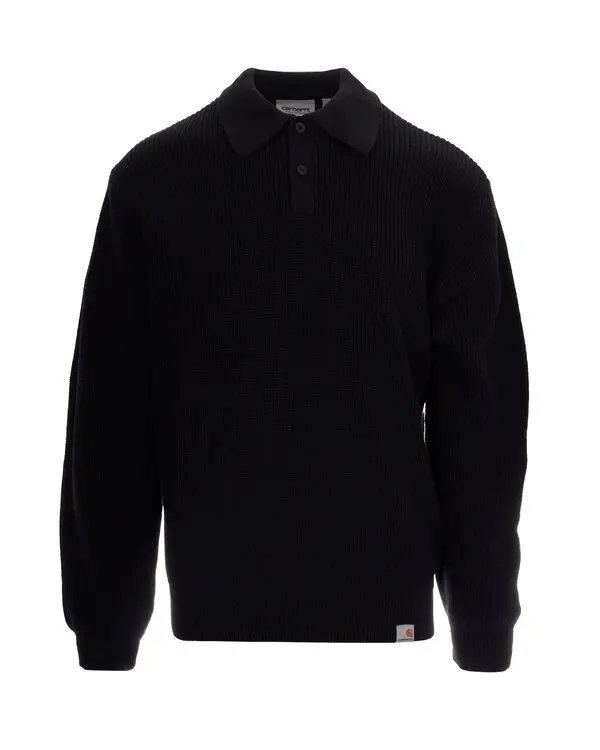 Carhartt Work In Progress Ribbed Knit Long Sleeve Polo Sweater