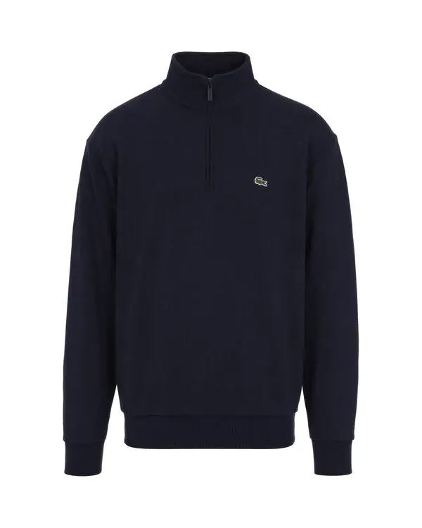 Lacoste Quarter-zip Pullover Sweatshirt - Navy Blue