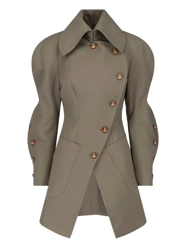VIVIENNE WESTWOOD Asymmetrical Double-breasted Tailored Coat - Taupe