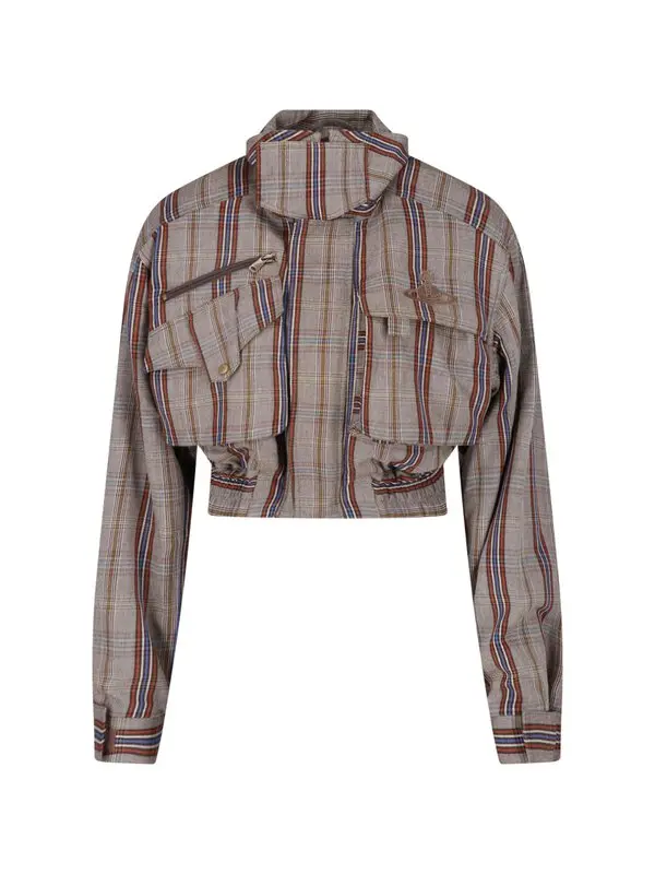 VIVIENNE WESTWOOD Cropped Plaid Utility Jacket
