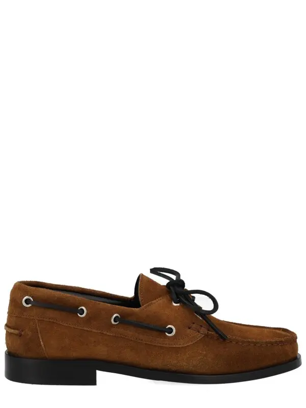 AeydĒ Suede Lace-up Boat Shoe Loafer - Brown
