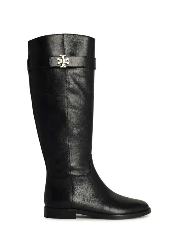 Tory Burch Caprine Leather Knee-high Boots With Logo Detail