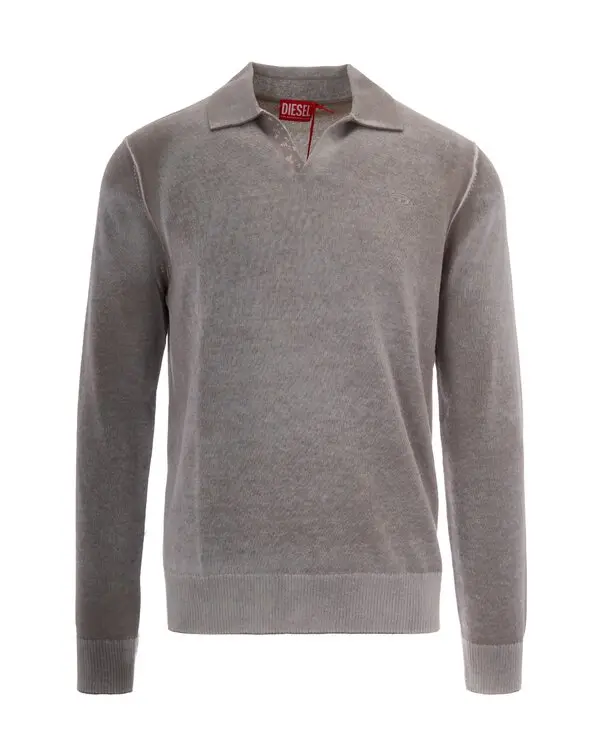 DIESEL® Long-sleeve Knit Polo Shirt