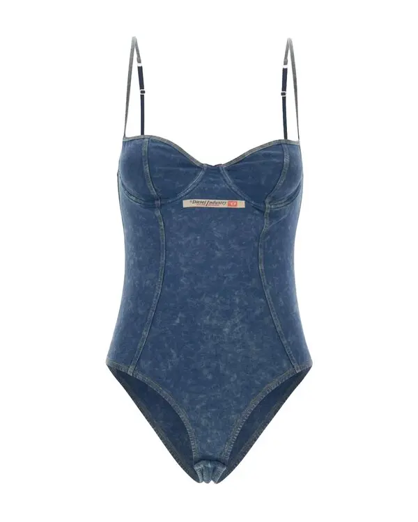 DIESEL® Denim-style Bustier Bodysuit - Dark/blue