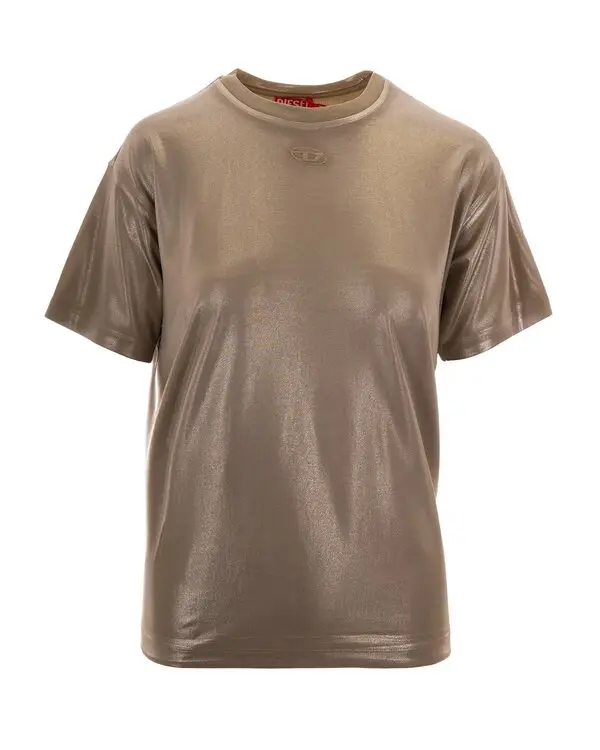 DIESEL® Metallic Short Sleeve Crewneck T-shirt - Sandy/beige