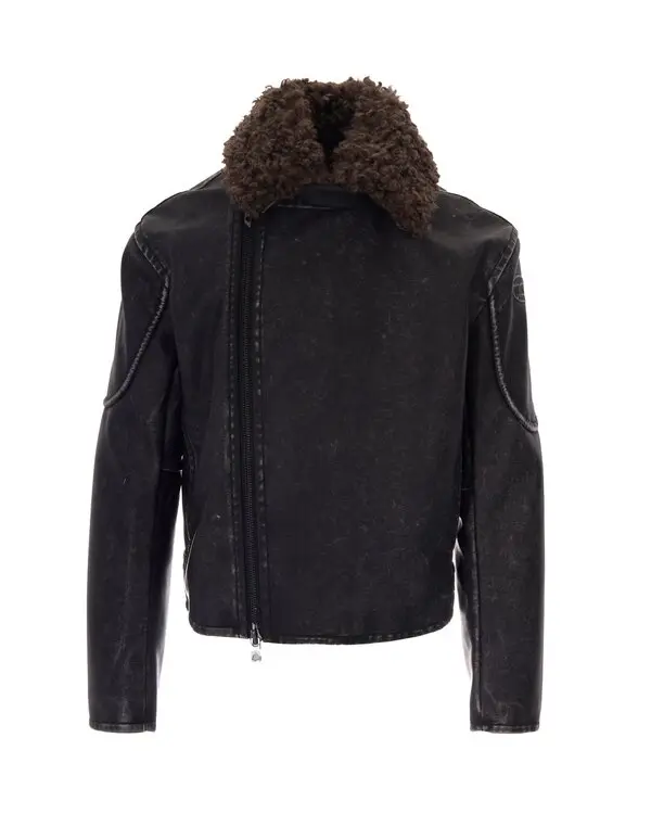 DIESEL® Shearling Collar Zip-up Jacket