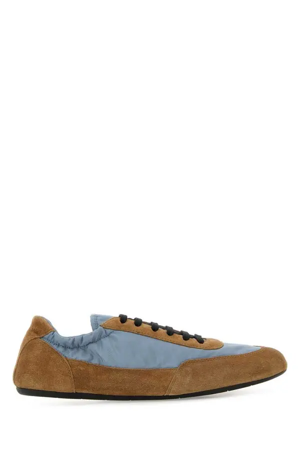 Prada Two-tone Re-nylon And Suede Collapsible Sneakers - Multicoloured