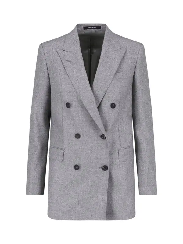 Tagliatore Double-breasted Tailored Blazer In Wool And Cashmere Blend