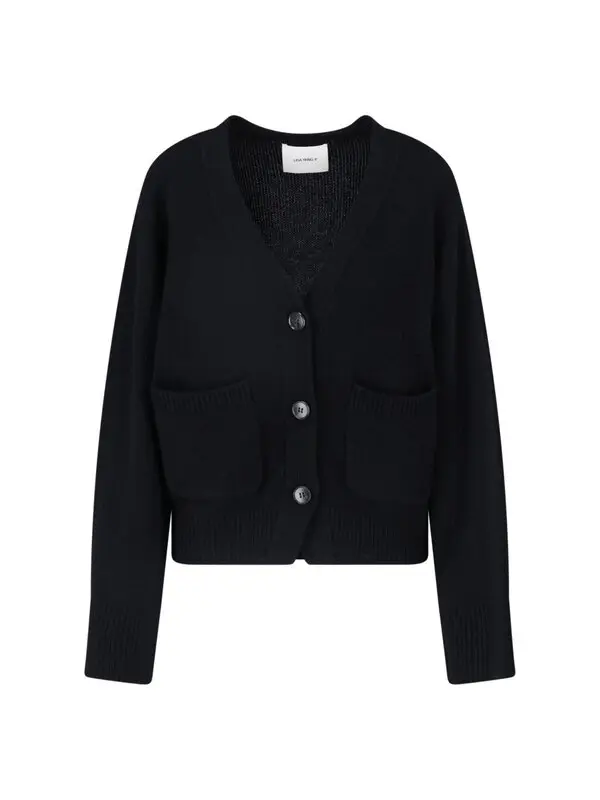 LISA YANG V-neck Cardigan With Patch Pockets