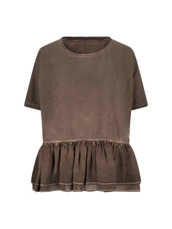 UMA WANG Short Sleeve Peplum Top