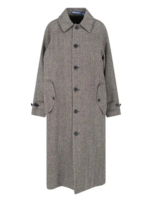 Polo Ralph Lauren Herringbone Wool Blend Long Coat