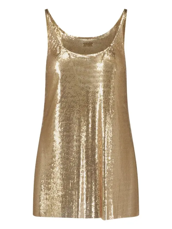 Rabanne Metallic Mesh Mini Dress - Gold