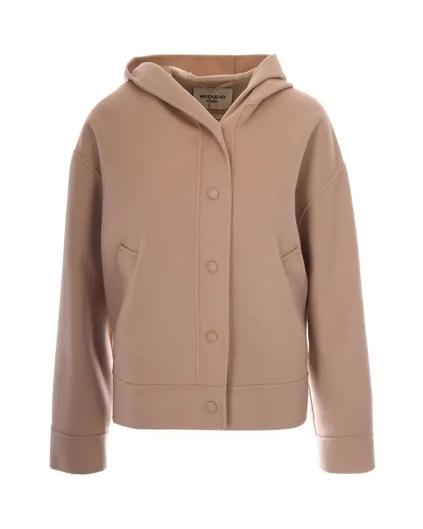 Max Mara Hooded Wool Blend Button-front Coat - Mandorla
