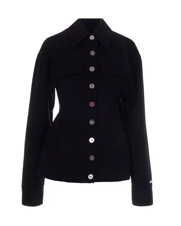 Sportmax Tailored Button-front Jacket With Pointed Collar - Nero