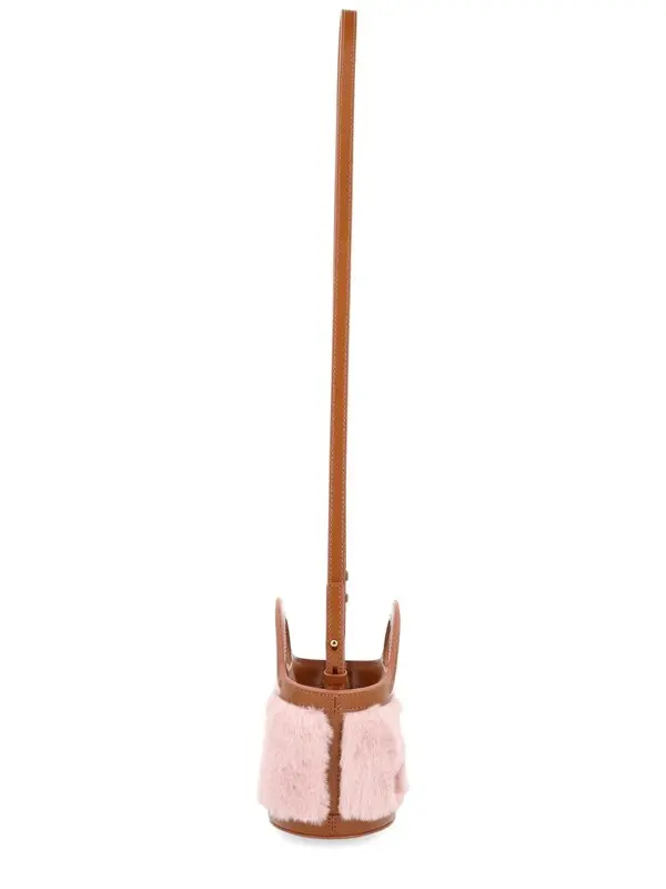 Marni Mini Bucket Bag With Faux Fur Trim