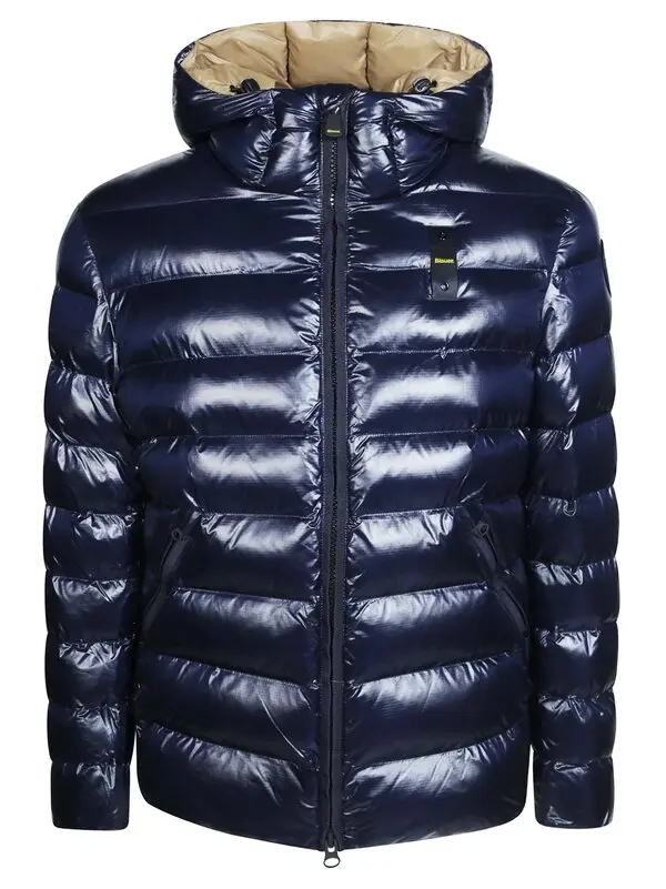 BLAUER. Quilted Hooded Zip-up Jacket
