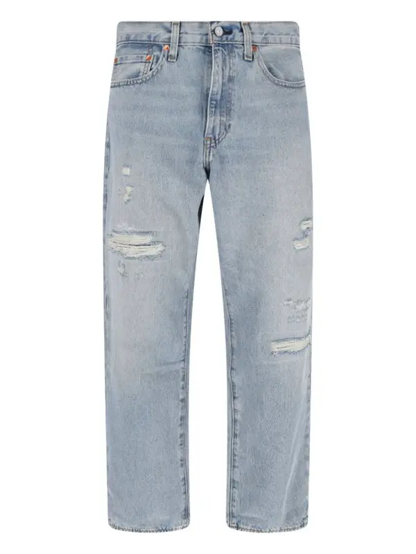 LEVI'S STRAUSS Distressed Straight-leg Jeans