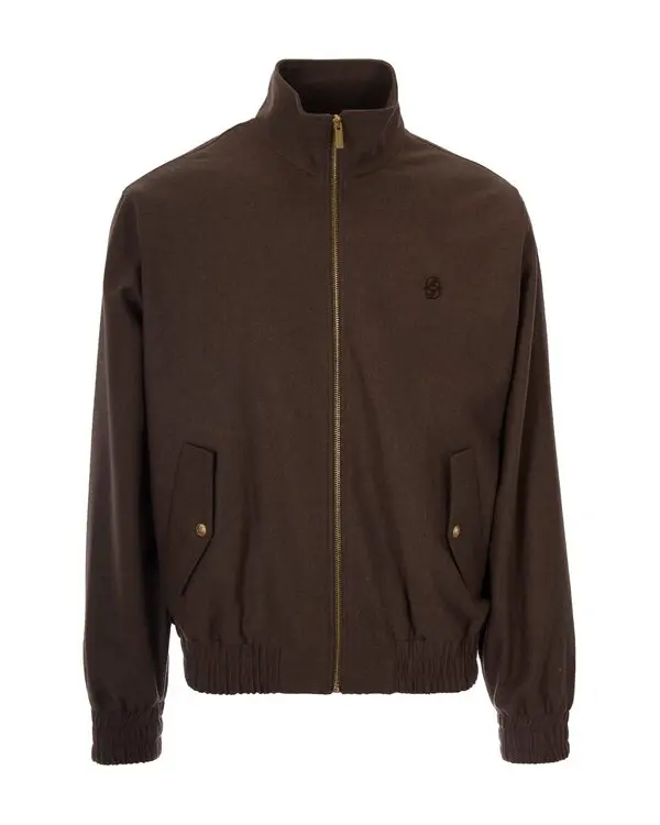 Drole De Monsieur Embroidered Logo Zip-up Bomber Jacket