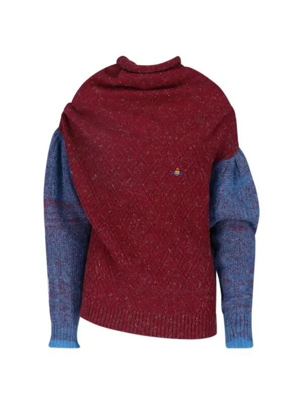 VIVIENNE WESTWOOD Colorblock Turtleneck Sweater - Red