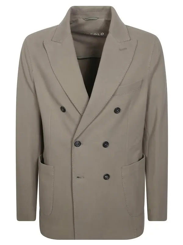 CIRCOLO 1901 Double Breasted Cotton Blend Blazer - Beige