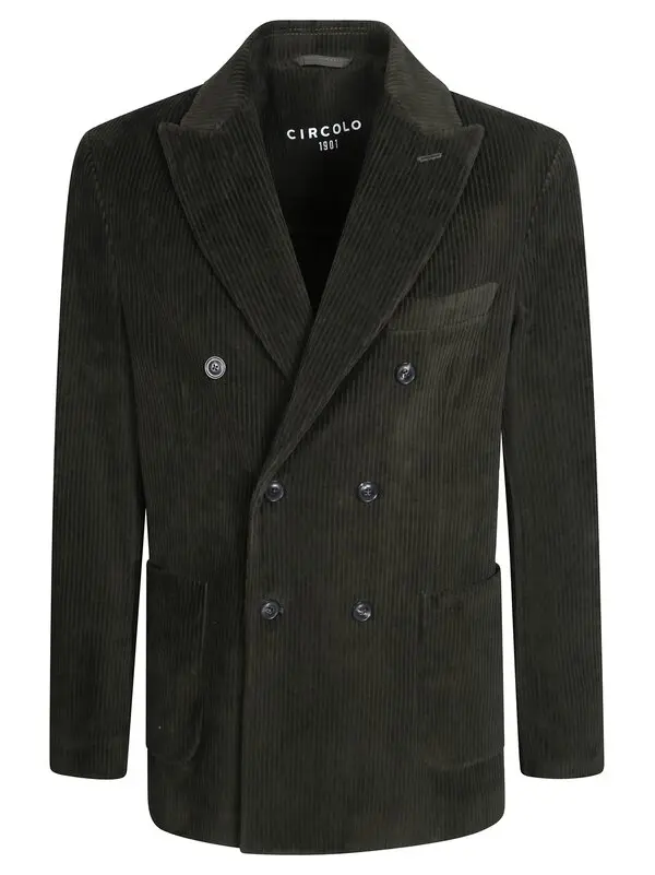 CIRCOLO 1901 Double Breasted Cotton-blend Velvet Blazer
