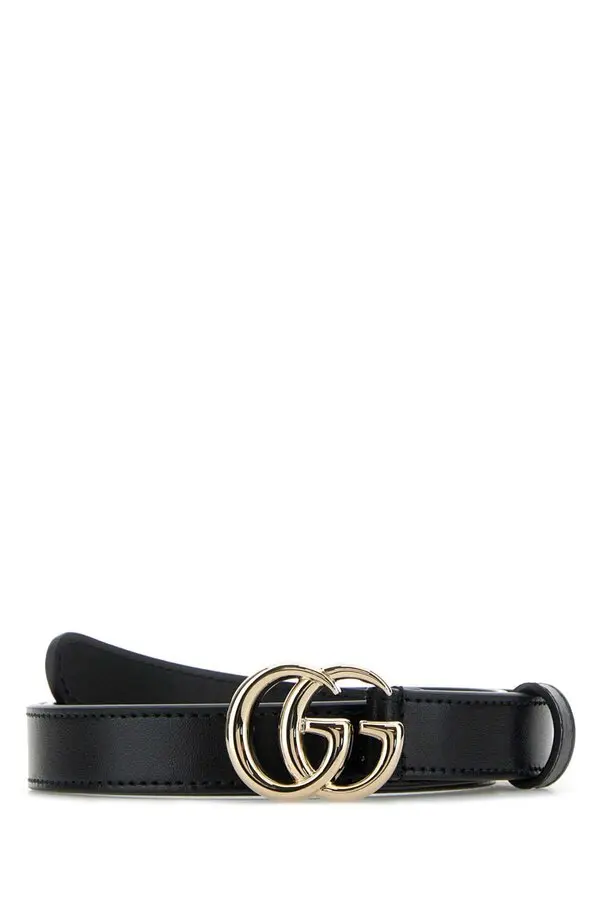 Gucci Leather Gg Belt - Black