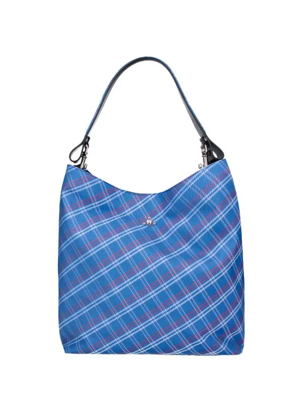 VIVIENNE WESTWOOD Plaid Hobo Shoulder Bag - Blue