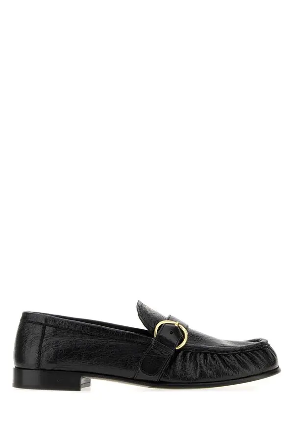 Miu Miu Leather Loafers - Black