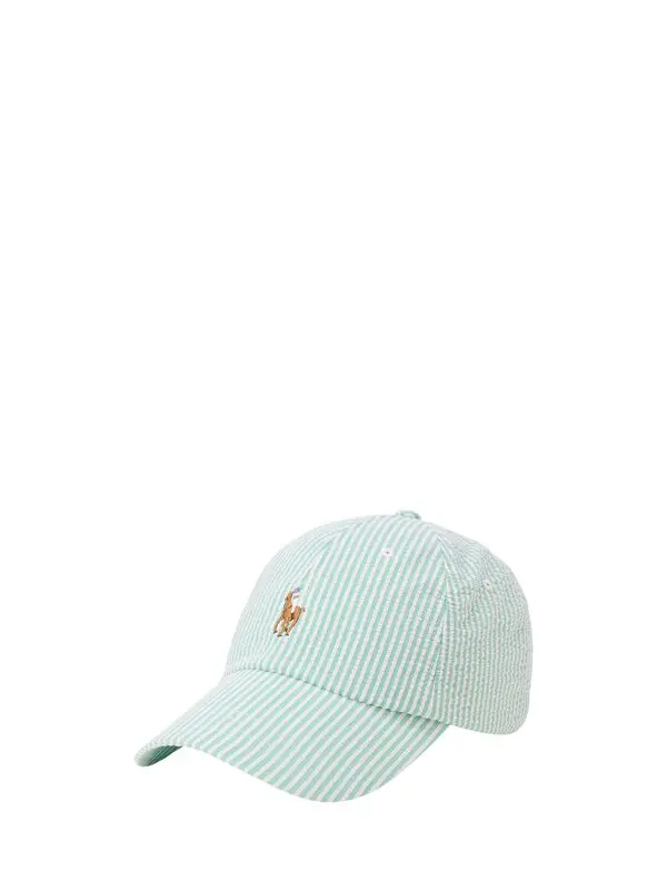 Ralph Lauren Striped Baseball Cap With Embroidered Logo