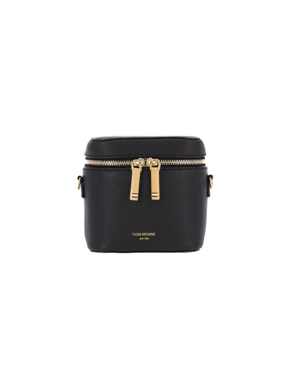 Thom Browne Mini Pebbled Leather Crossbody Bag - Black