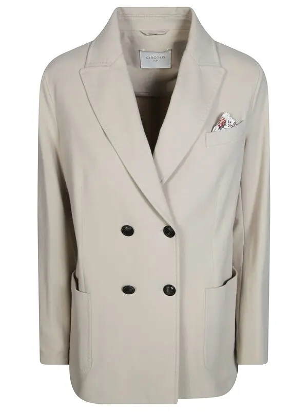 CIRCOLO 1901 Double-breasted Cotton Blend Sweatshirt Jacket