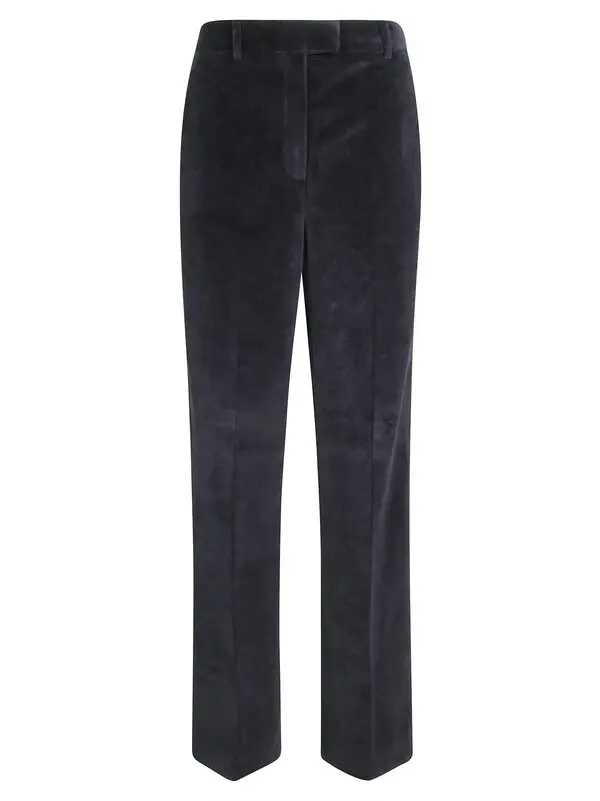 CIRCOLO 1901 Straight-leg Smooth Velvet Pants - Nero